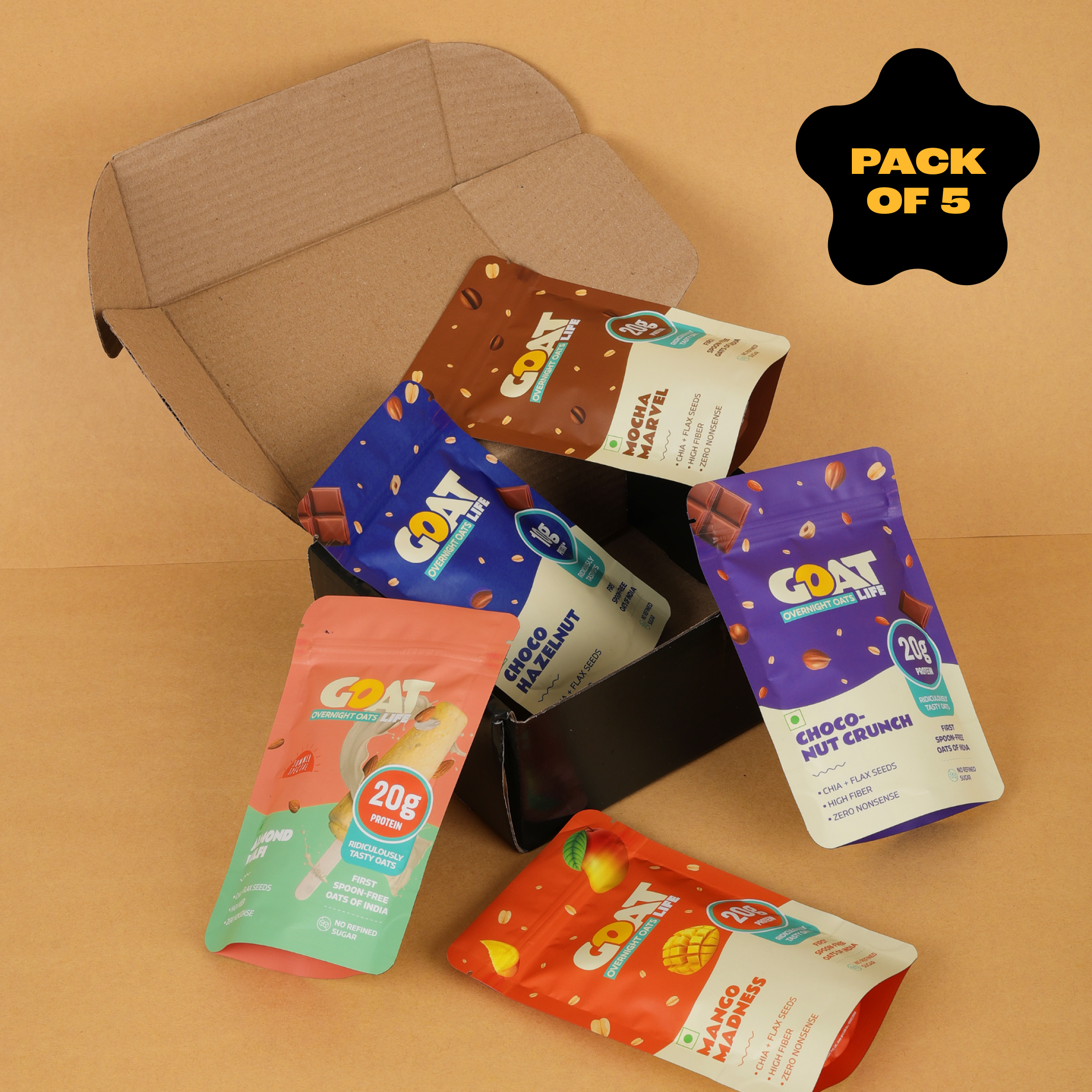 Assorted Protein Oats Box (Pack of 6) | Overnight Oats – Goat life